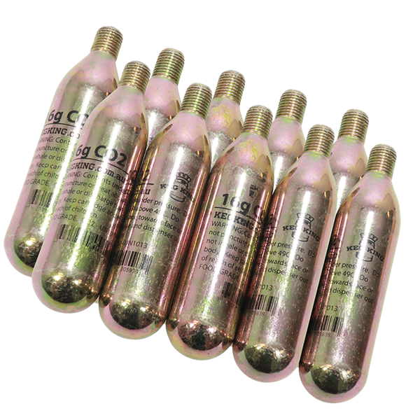 CO2 patroner 16 gram med gevind (10 stk) - køb den her!